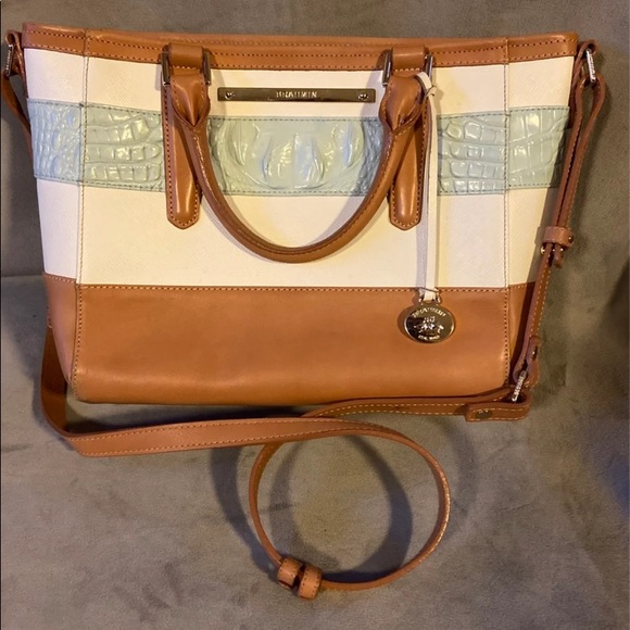 Brahmin | Bags | Brahmin Mini Arno Shoulder Bag In French Blue Vineyard ...